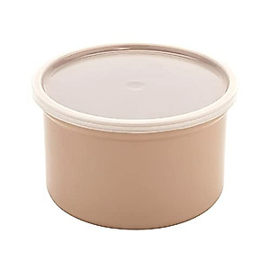 G.E.T. CR-0150-T Round Food Storage Crock w/ Lid, 1.5 Quart, Tan (Set of 12)