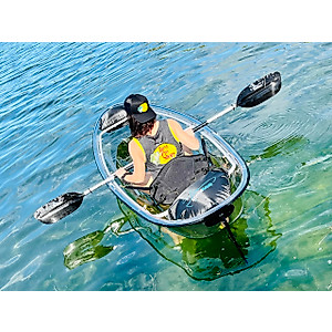 Genuine Crystal Kayak by The Crystal Kayak Company | Clear Commercial Grade Single/Double Riders | Transparent Hybrid Kayak/Canoe | Exploring, Fishing, Rental or Family Fun!