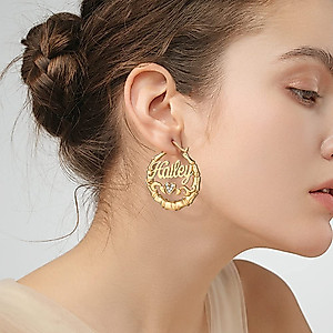 Gifts for Her Personalized Name Hoop Earrings Custom Unique Name Eardrops for Women Birthday Jewelry
