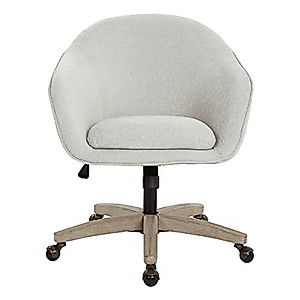 OSP Home Furnishings Nora Office Chair in Dove Faux Leather with Grey Brush Wood Base KD