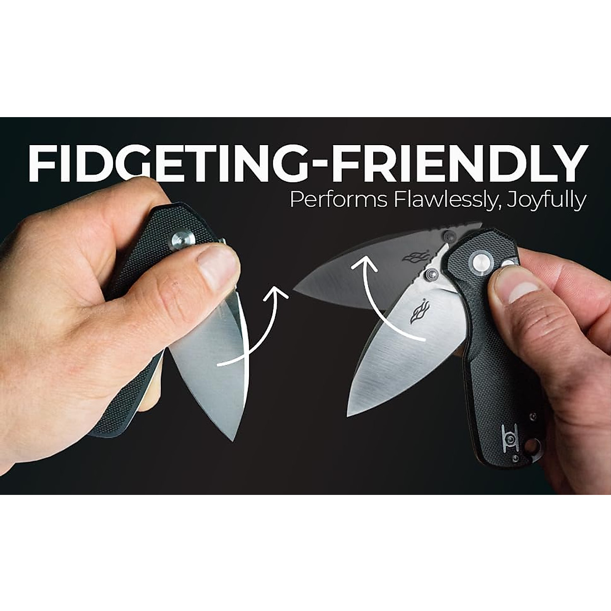 Firebird GANZO FH925-BK Small Pocket Folding Knife Button Lock D2 Steel Blade G10 Anti-Slip Handle with Clip Camping Outdoor EDC Utility Knife Best Gift for Men Women (Black)