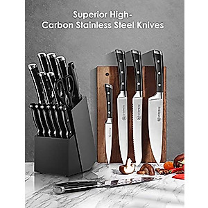 Kitchen Knife Set - 1829 CARL SCHMIDT SOHN 15 Pieces Knife Block Set with Sharpener, Forged Stainless Steel, Professional Chef Block Set with Ergonomic Handle, Kitchen Tool Set, World-Class Sharpness