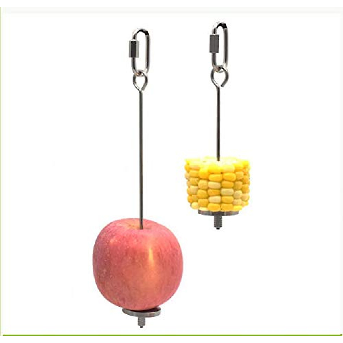 NAPURAL Bird Fruit Vegetable Holder Stainless Steel Vegetable Skewer Hanging Food Feed Tool for Parrot Budgies Parakeet Feeding Fork for Hamsters Chinchillas Rabbits (7.87inches)