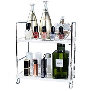 Desktop Cosmetics Storage Rack Rose Gold 2/3 Layers Bathroom Makeup Organizer Assembled Kitchen Seasoning Iron Storage Shelves (2-Layers)