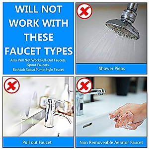 7 Pieces Faucet Adapter Kit, Kitchen Sink Brass Aerator Adapter Male/Female Faucet Adapter to Connect Garden Hose, Water Filter, Standard Hose via Diverter