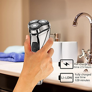 WELIRY Electric Razor for Men Electric Shaver Mens for Shaving with Pop-up Trimmer Electric Rotary Shavers for Men Wet & Dry Cordless Waterproof USB Rechargeable