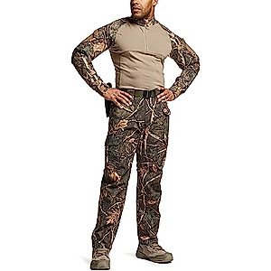 CQR Men's Tactical Pants, Water Resistant Ripstop Cargo Pants, Lightweight EDC Work Hiking Pants, Outdoor Apparel, Duratex Mag Pocket Print Hunting Camo, 36W x 32L