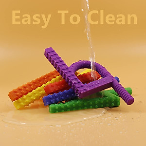 Sensory Chew Toys for Kids with Teething, ADHD, Autism, Biting Needs,Oral Motor Chewy Teether, Silicone chewlery for Boys and Girls(2 Pack Orange Purple