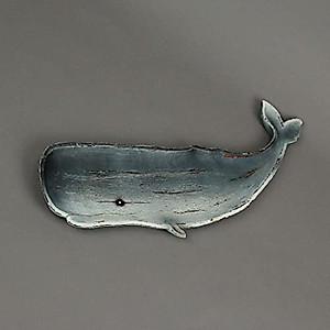 Hand Carved Wooden Blue Whale Platter Decorative Serving Tray 15 Inch