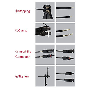 JYFT 30FT 10AWG(6mm² Solar Cable Extension Bundle Contains - Included 5 Pairs of Solar Cable Connectors, a Premium Crimping Tool