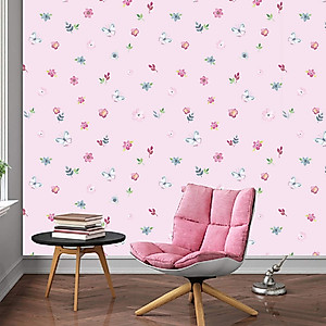 Decorative Pink Floral Butterfly Pattern Contact Paper Self Adhesive Floral Shelf Drawer Liner Cabinets Dresser Furniture Arts and Crafts Vinyl Sticker Wall Paper (17.7x78.7 Inches)