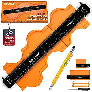 VEITORLD Contour Gauge Profile Tool, Shape Duplicator with Lock, Gifts for Men Dad Husband Him Grandpa Valentines Day Birthday, Stocking Stuffers for Men, Flooring Tools for Woodworking, Construction