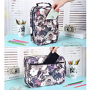 Shulaner Pencil Case Slot Holds 270 to 274 Colored Pencils or 180 to184 Color Gel Pens with Zipper Closure Large Capacity Nylon Pen Organizer for Artist Gray Rose