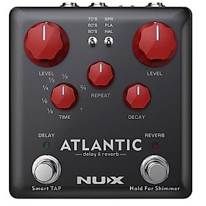NUX Atlantic Multi Delay and Reverb Effect Pedal with Inside Routing and Secondary Reverb Effects