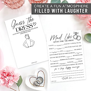 Hadley Designs 40 Minimalist Funny Bridal Shower Games 20 Guests - Wedding Games for Guests, Couples Wedding Shower Games for Couples, Games for Bridal Shower Bingo Game, Bridal Party Games