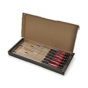 STEELMAN Precision Steel Shaft 6-Piece Long Electronics Screwdriver Set, Variety of Slotted/Phillips Sizes, Swivel-Head, Magnetic Tips