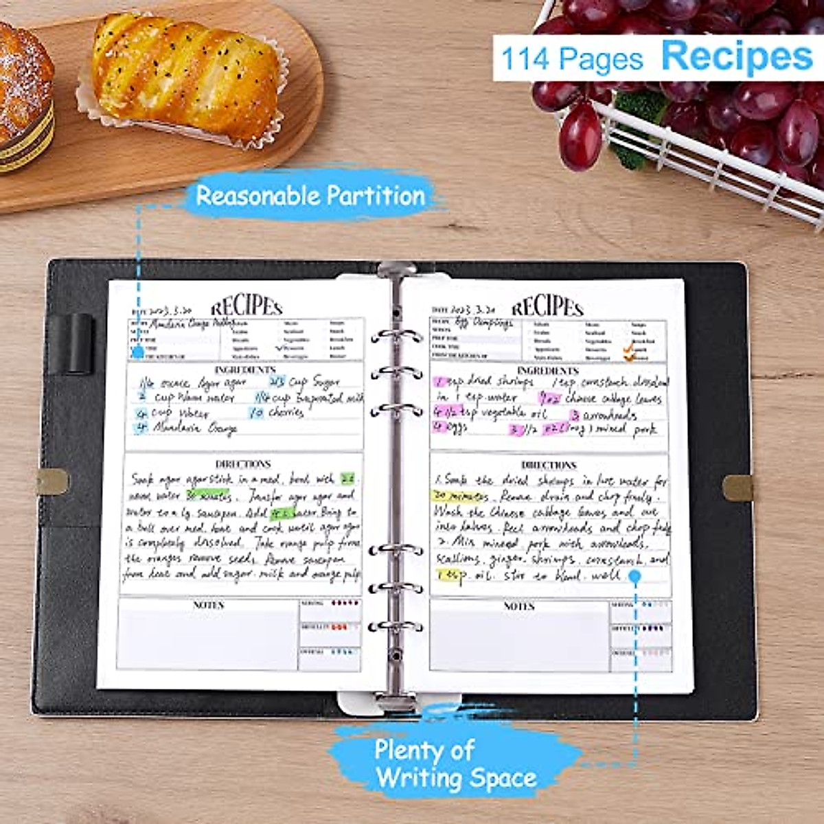 Unicorn Catcher Recipe Book to Write in Your Own Recipes, A5 Recipe Binder Personal Blank Recipe Book Make Your Own Family Cookbook with 24pcs Gift Stickers Idea Gift for Women Wife Mom