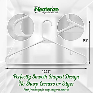 Plastic Clothes Hangers Heavy Duty - Durable Coat and Clothes Hangers - Lightweight Space Saving Laundry Hangers - Perfect Dorm Room Essentials for College Students Guys, Boys or Girls - 20 Pack White
