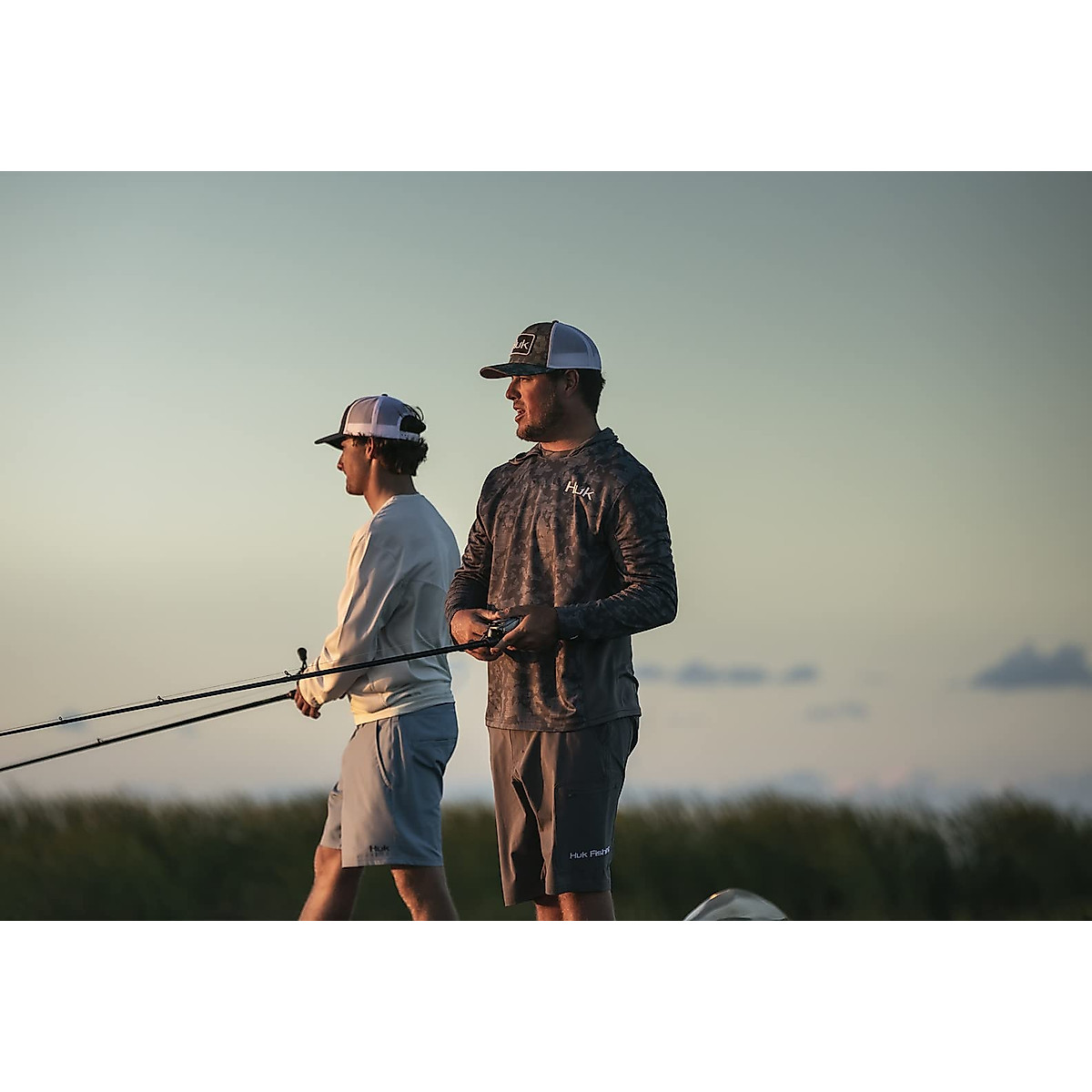 Huk Men's Standard Next Level Quick-Drying Performance Fishing Shorts, Charcoal-10.5", X-Large