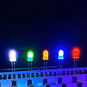 Brilinker 50 Pcs 3mm LED Light Emitting Diodes Bulb LED Lamp- Clear and Transparent DC 6V-13V 20mA with Resistance- DIY Science Project Electronics Components Lighting Kit (Yellow)