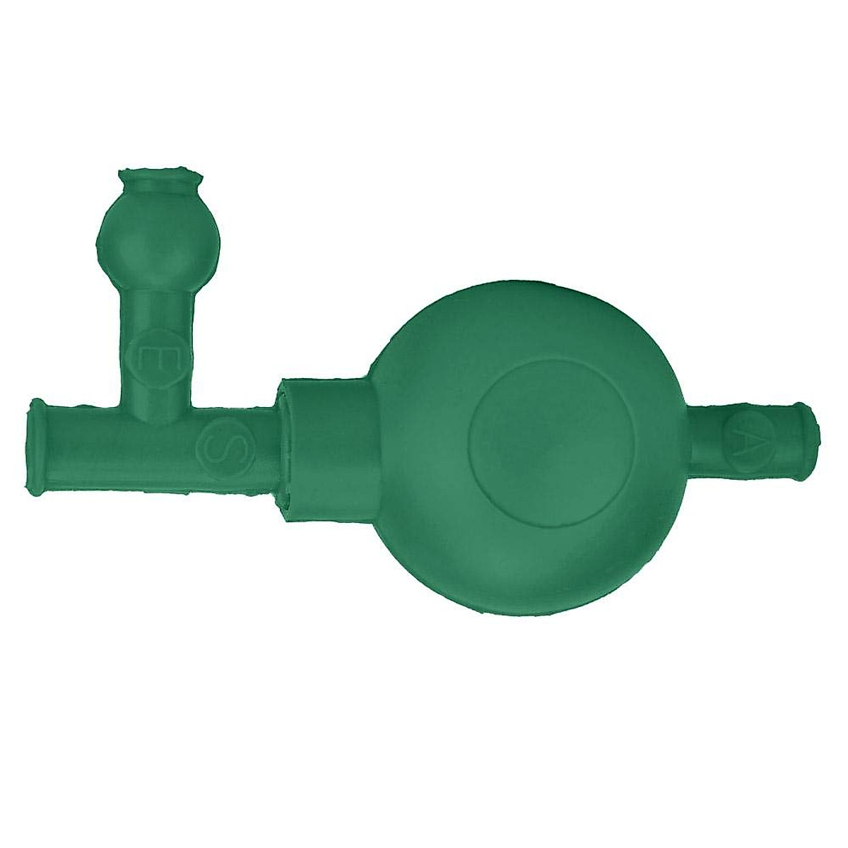 Lab Disposable Rubber Suction Bulb Pressure Quantitative Pipette Filler with 3 Valves(Green)