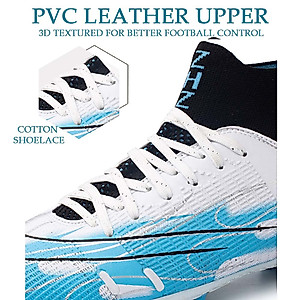 HESBITEUL Men’s Soccer Boots Football Shoes Cleats Spike Shoes Youth Sneaker Comfortable Adults for Athletic Outdoor Indoor Competition Training