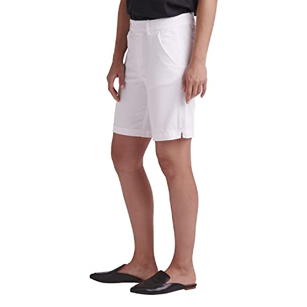 JAG Jeans Women's Maddie Pull-on 8-inch Short, White, 12