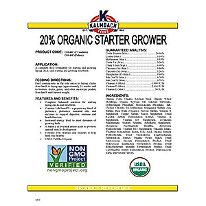 Kalmbach Feeds 20% Organic Chick and Meatbird Starter Grower Crumble, 35 lb