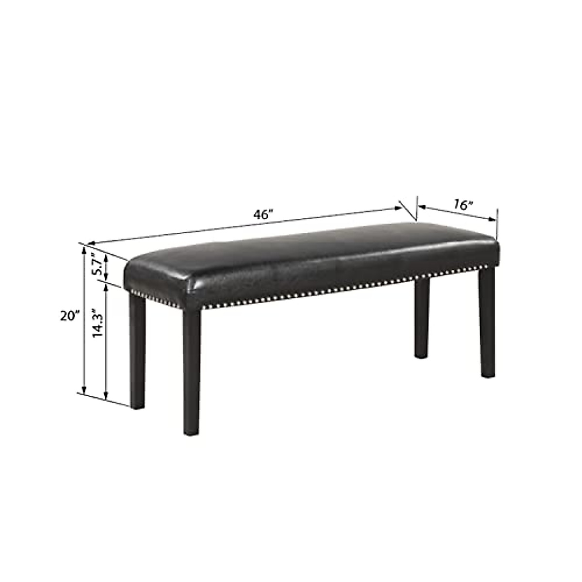 SIYSNKSI 6-Piece Kitchen Dining Table Set with 1 Faux Marble Top Table, Wooden Rectangular Dining Table with 4 PU Leather Dining Chairs and 1 Bench Chair for Kitchen Living Room