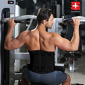 POHL SCHMITT FitCurve Waist Trainer and Trimmer Sweat Belt and Belly Band for Weight Loss, Workouts, Fitness and Lumbar Back Support, for Men and Women, black XL