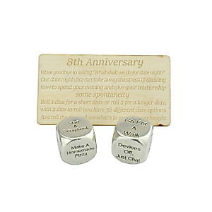 8 Year Anniversary Metal Date Night Dice - Create a Unique 8th Anniversary Date Night