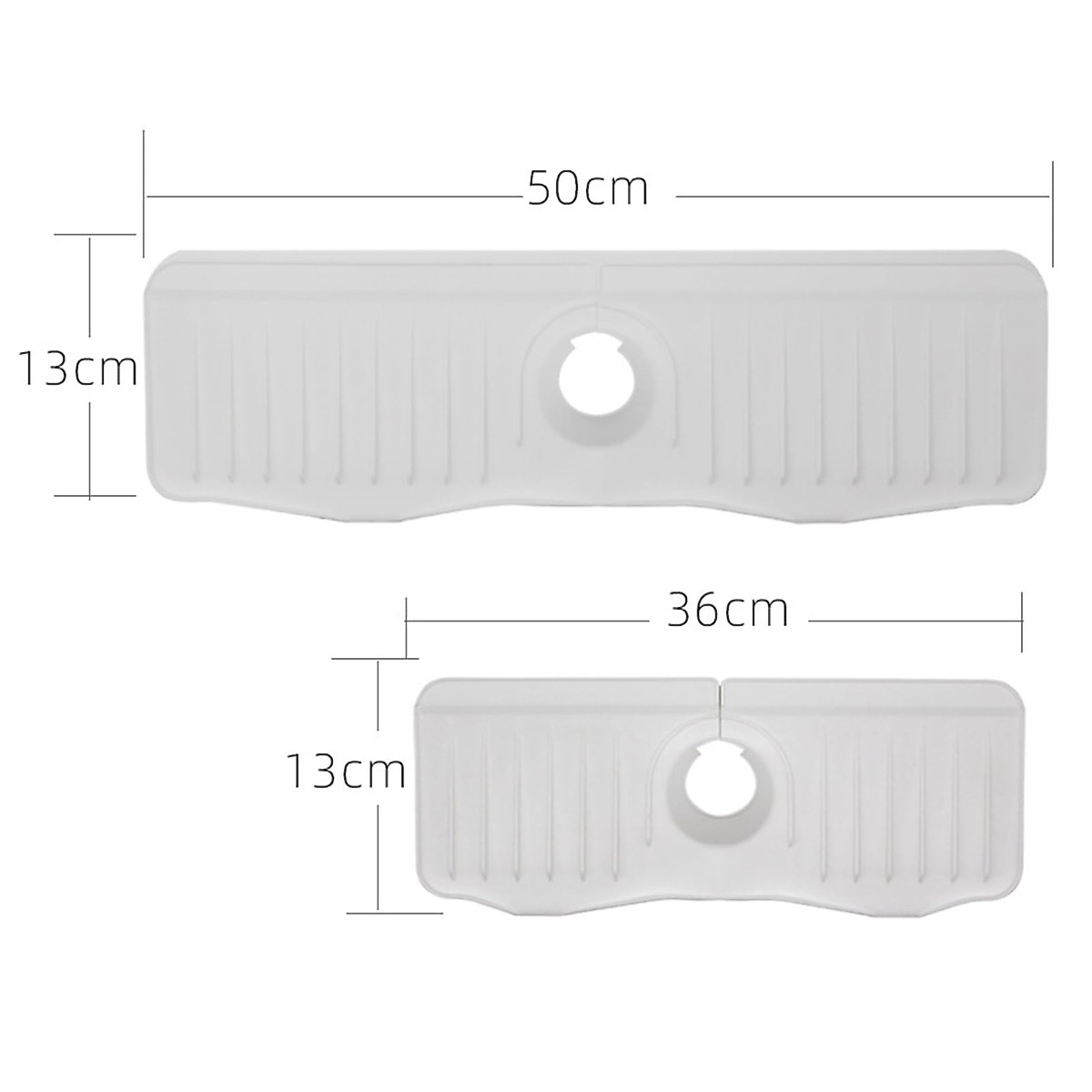 Wall-mounted Faucet Drain Pad Kitchen Sink Splash Guard Durable Silicone for Clean Organized White L