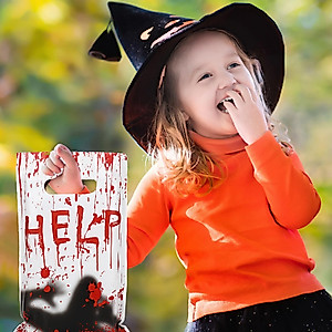 Whaline 60Pcs Halloween Party Favor Bags Bloody Ghost Plastic Gift Bags Scary Words Treat Bags Candy Goodies Bags for Halloween Horror Theme Birthday Party Snacks Cookies Packing Supplies