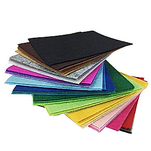 42pcs Felt Fabric Sheet 4"x4" Assorted Color DIY Craft Squares Nonwoven 1mm Thick