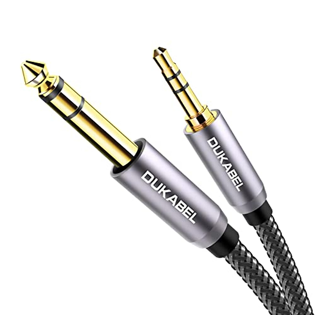 3.5 to 1/4’’ Stereo Audio Cable, DUKABEL 3.5mm TRS Male to 1/4 inch TRS Male Headphone Cord for Speaker, Amp, Guitar, Home Theater Devices and More.(4ft/1.2Meter)