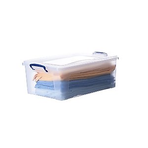 Superio Clear Storage Box with Lid, 22 Quart Plastic Container Bins for Organizing, Stackable Crate, Organizer for Home, Office, School, and Dorm
