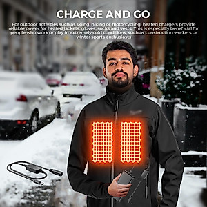 Heated Jacket Battery Type C Step-Up Adapter Charger Cable Compatible with Metabo,M12,Milwaukee,Makita,Snap-on,Craftsman,AEG,Dewalt,Revean,Ridgid,RYOBl 12V Hoodie