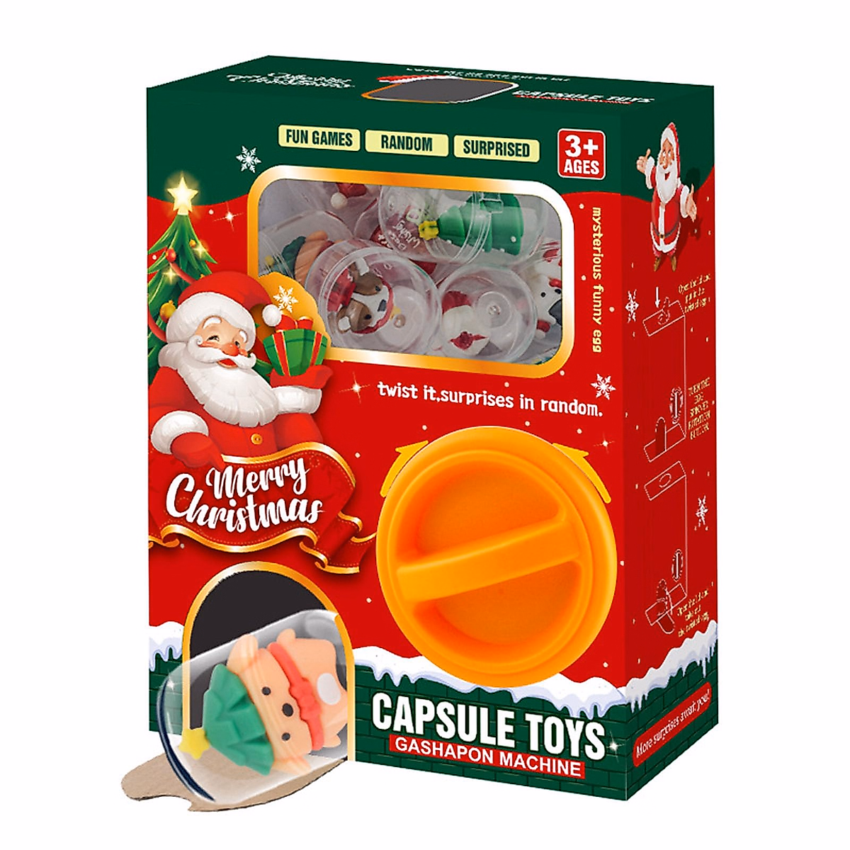 GBSELL Christmas Surprise Lucky Draw Machine Props, Interesting Gachapon Machine for Surprise, Festival Lucky Gacha Machine