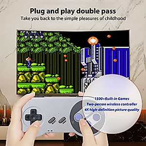 4K 2.4G Wireless HD TV Video Game Console 1500+Built-in Games+ Retro Gamepads