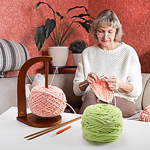 Talentree Yarn Holder for Crocheting and Knitting with Upgraded Stronger Magnet, Wooden Yarn Spinner, Magnetic Yarn Ball Holder, Yarn Spindle Dispenser, Gift for Crochet Lovers