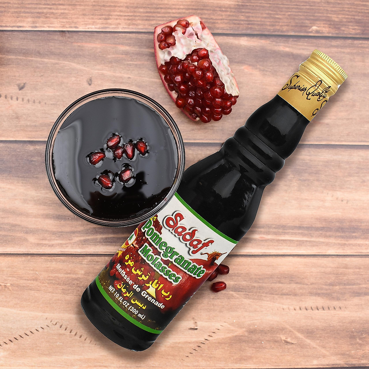 Sadaf Pomegranate Sour Paste - Pomegranate Molasses - Dark Red Syrup (10 fl oz)