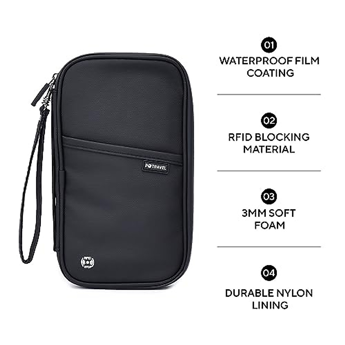 Large Family Passport Holder for 4 | Multiple Passport Holder Family 4 | Travel Document Organizer w/RFID Blocking, Removable Wrist Strap & Crossbody | Travel Airplane Essentials, Vacation Must Haves