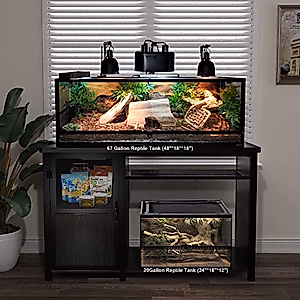 GDLF 55-75 Gallon Fish Tank Stand Heavy Duty Metal Aquarium Stand with Cabinet for Fish Tank Accessories Storage,52" L*19.68" W,850LBS Capacity