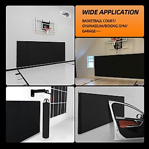 Progoal 4 Pack 2" Thick Foam Protection Wall Pad，Gym Basketball-Court Protectors，Durable Waterproof Padding for Wall-mounted Basketball Hoops(60" L x 20" W)