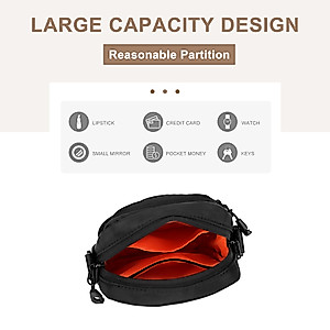 Men's Casual Shoulder Bag Multi-Pocket Oxford Cloth Crossbody Bags Lightweight Small Messenger Bag for Work Commuting (Black)