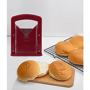 Bagel Slicer, Perfect for Bagels,Bagel Cutter Stainless Steel Red