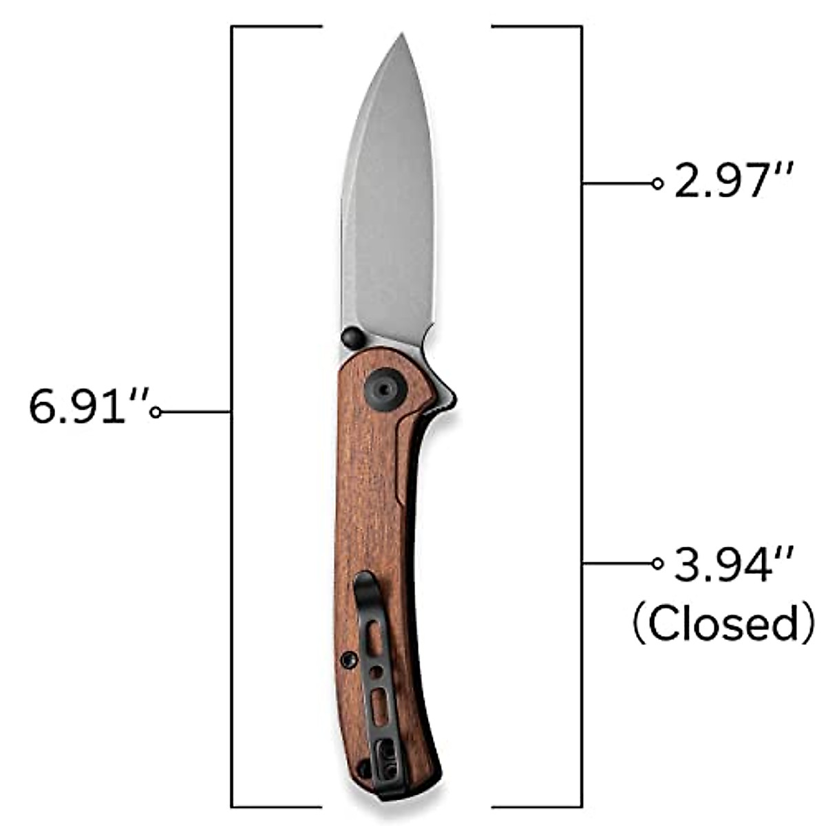 SENCUT Scepter Flipper Pocket Knife, Lightweight Liner Lock Cuibourtia Wood Hanle Folding Knives With Reversible Pocket Clip For EDC Outdoor Indoor SA03H (Cuibourtia Woo)