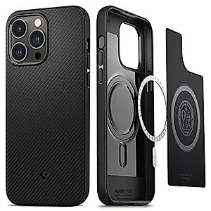 Spigen Mag Armor MagFit Bumper Case for iPhone 14 Pro Max (2022) - Matte Black, Compatible with MagSafe