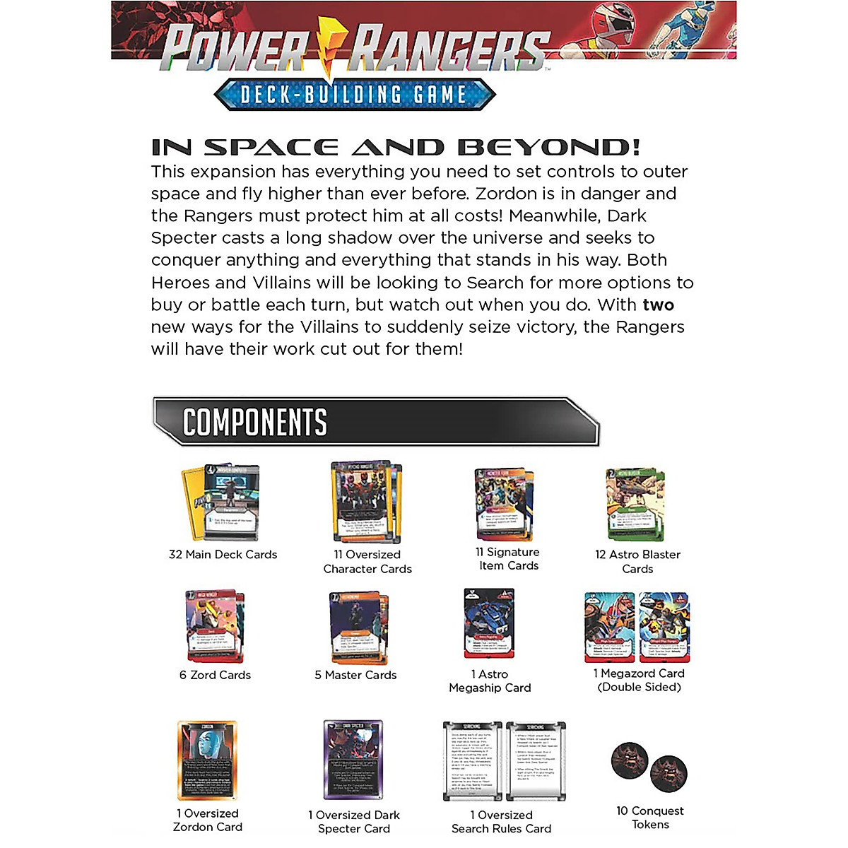 Power Rangers Deck-Building Game: Flying Higher Expansion - New Ways to Play and Win, New Playable Characters, Renegade Game Studios, Ages 14+, 1-4 Players, 30-70 Min Playing Time