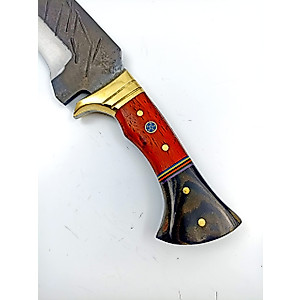 14.56" Forged Steel Bowie Knife with Leather Case , Handmade Hunting Knife For Men , Camping Knife , Utility Knife , Full Tang Blade Knife , Tactical Fixed Blade